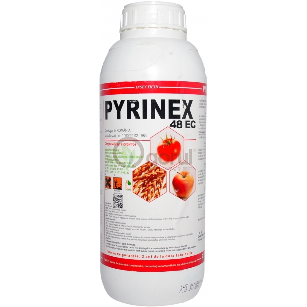 Insecticid Pyrinex 48 EC, 1 L pret 74.93 Lei - Ogorul.ro