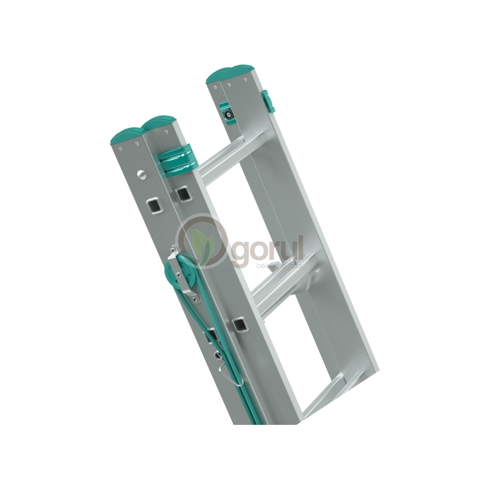 Scara cu doua tronsoane culisanta cu funie 7316, 2x16 trepte, Alverosal ...