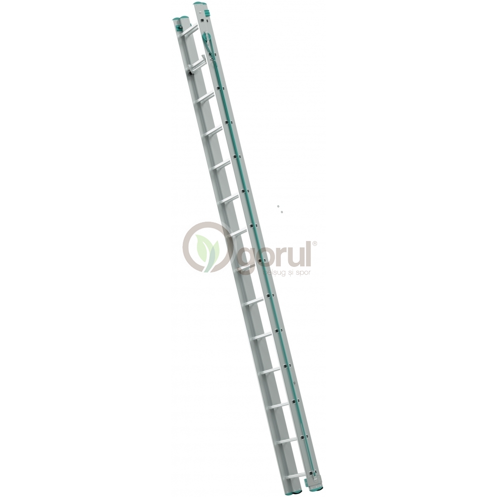 Scara cu doua tronsoane culisanta cu funie 7316, 2x16 trepte, Alverosal ...