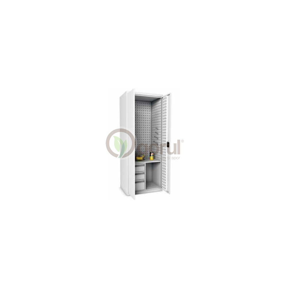 Dulap pentru scule cu perete perforat si 3 sertare MTOOL 500/M, Meta ...