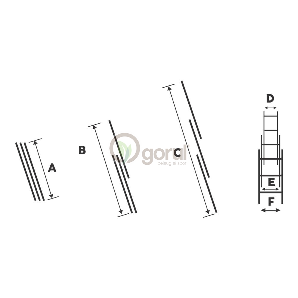 Scara tripla STR311, 3x11 trepte, din aluminiu, 3 metri pret 590.51 Lei ...