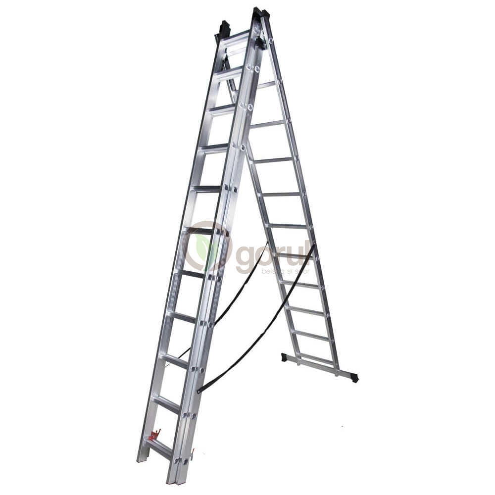 Scara tripla STR311, 3x11 trepte, din aluminiu, 3 metri pret 590.51 Lei ...
