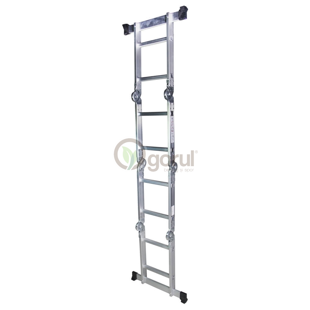 Scara multifunctionala STR402, 4 segmente x 2 trepte, din aluminiu, 2.5 ...